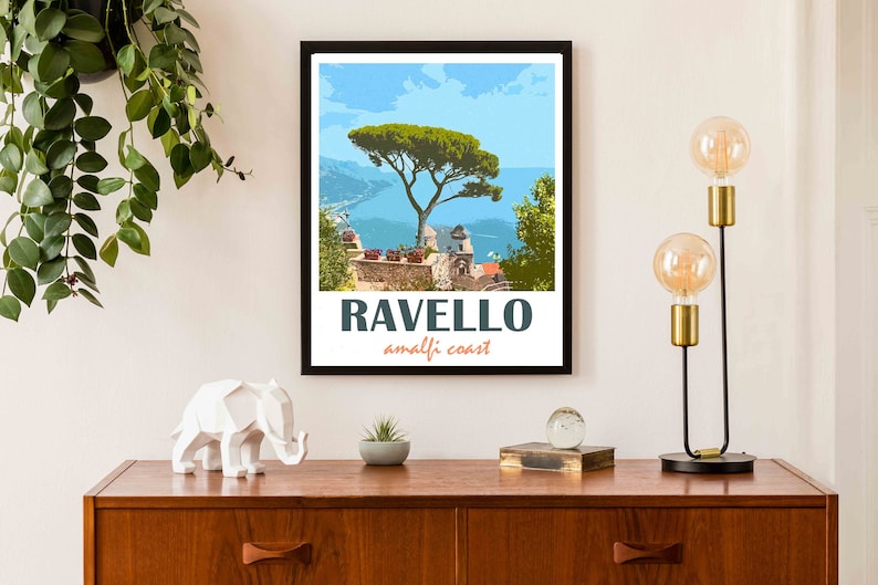 Ravello, Italy Amalfi Coast Travel Poster Most Famous Tree in Italy ...