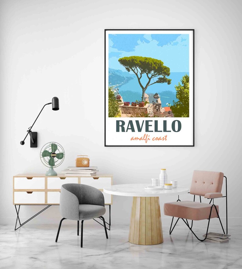Ravello, Italy Amalfi Coast Travel Poster Most Famous Tree in Italy ...