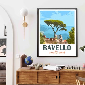 Ravello, Italy Amalfi Coast Travel Poster Most Famous Tree in Italy ...