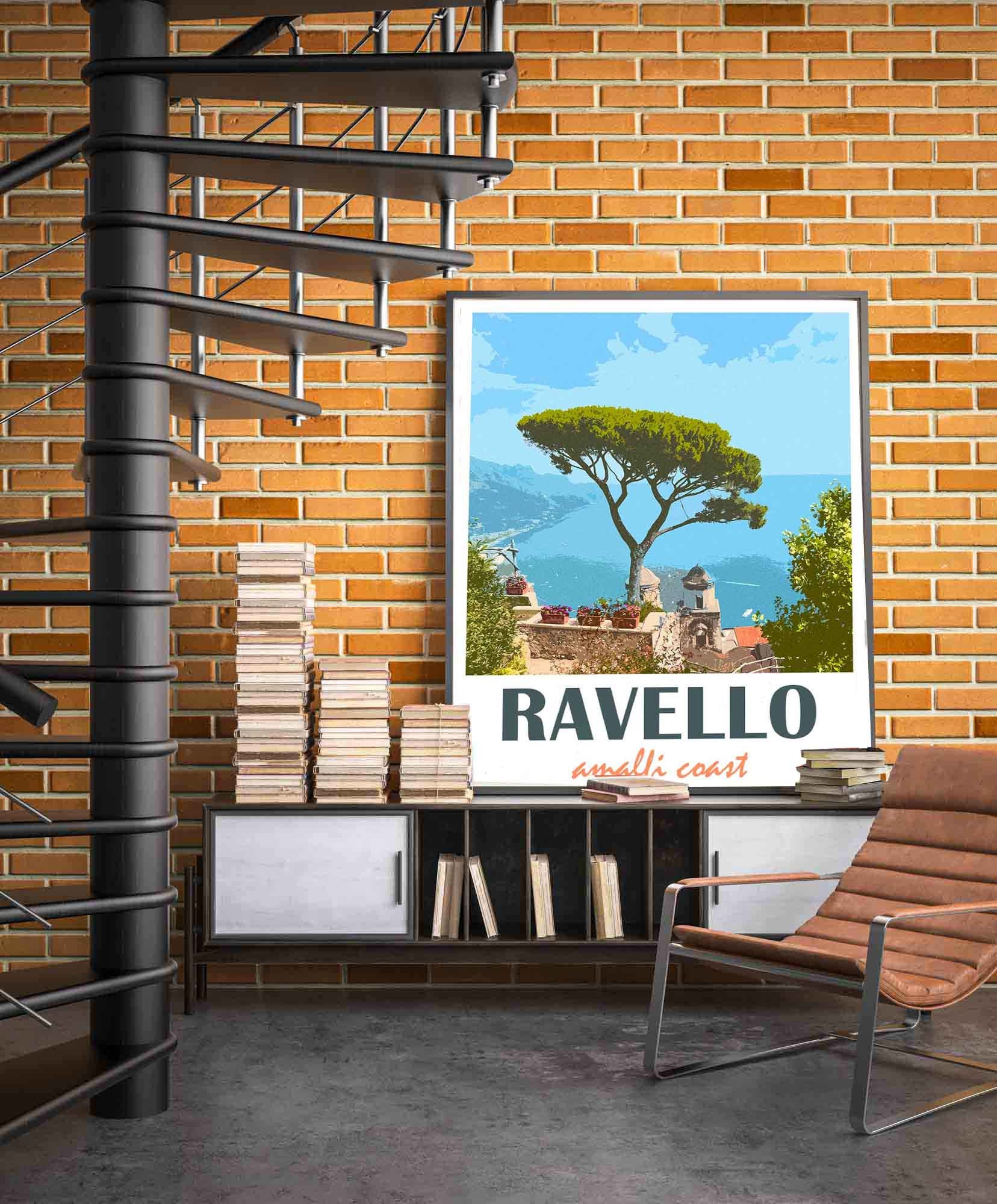 Ravello, Italy Amalfi Coast Travel Poster Most Famous Tree in Italy ...