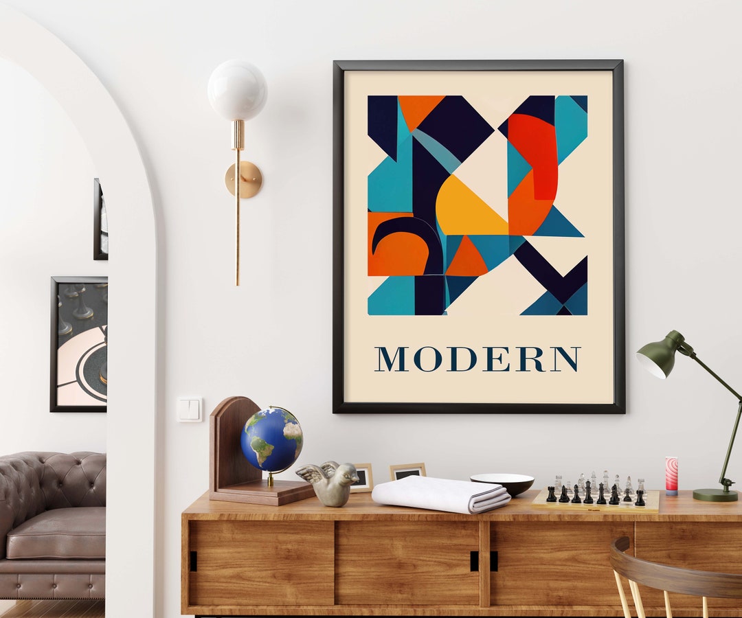 MODERN - Abstract Mid Century Modern Style Poster, Printable Wall Art ...