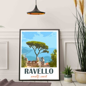 Ravello, Italy Amalfi Coast Travel Poster Most Famous Tree in Italy ...