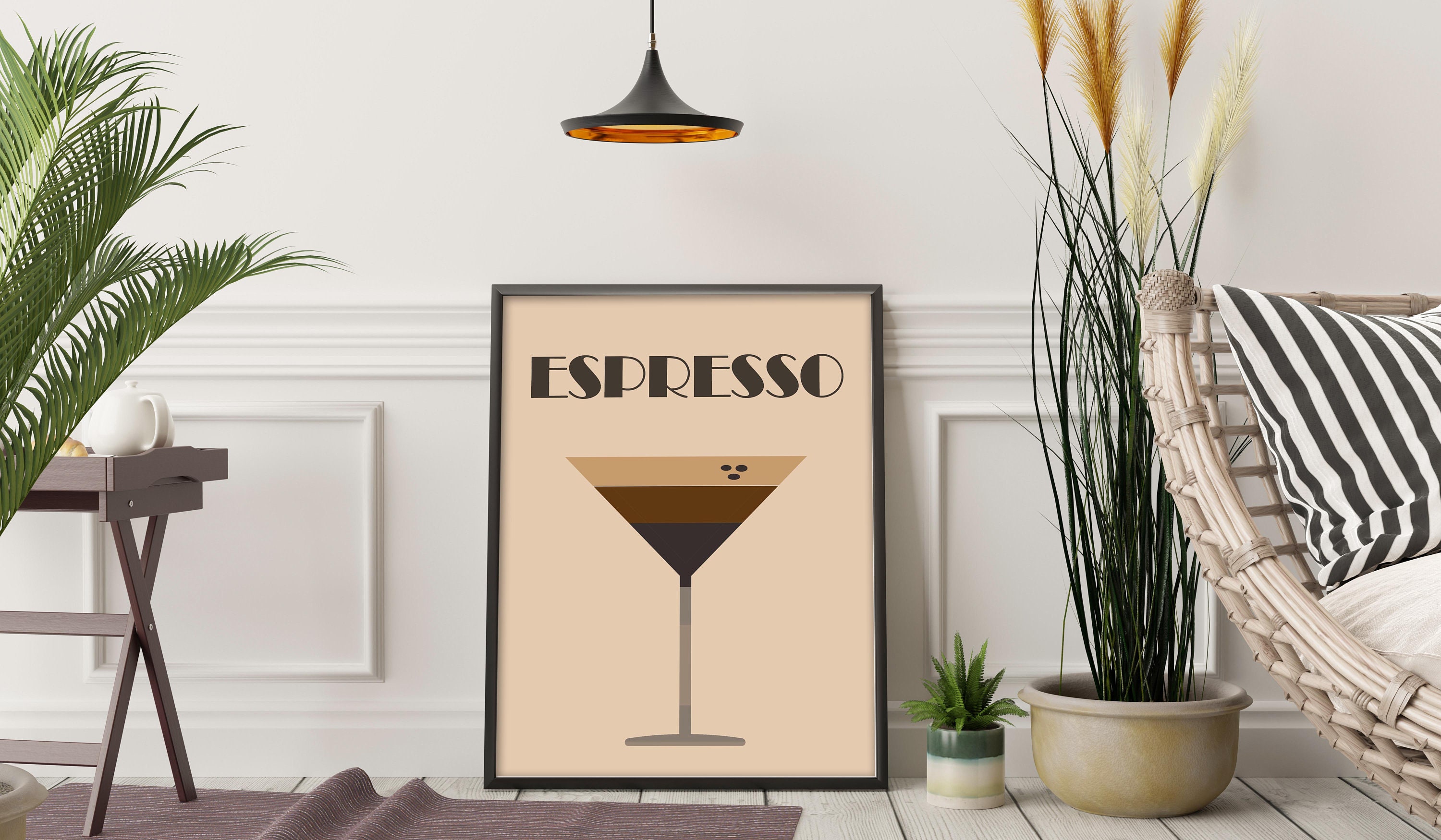 Espresso Martini Minimalistic Retro Cocktail Wall Art Poster Cute Bar ...