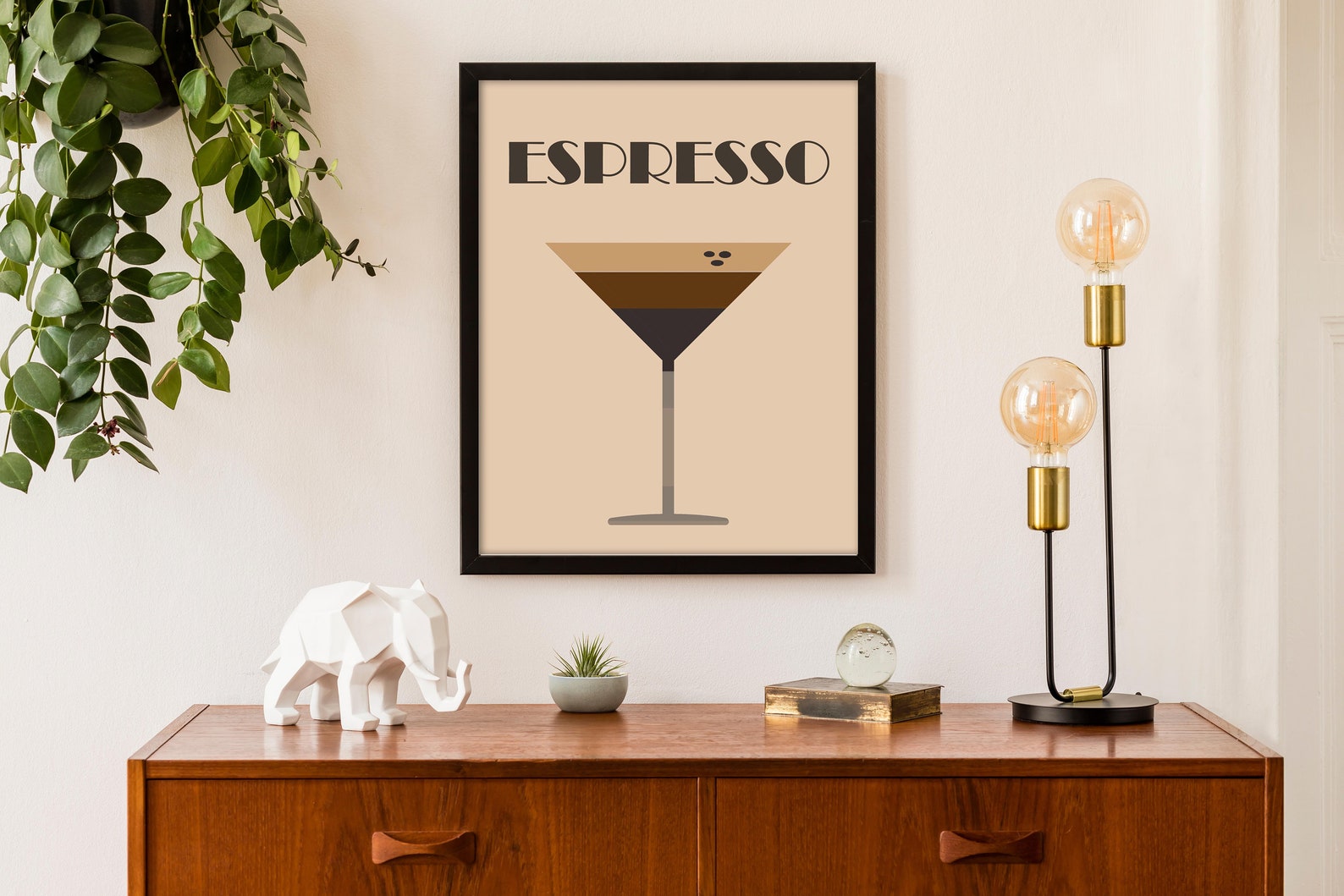 Espresso Martini Minimalistic Retro Cocktail Wall Art Poster Cute Bar ...