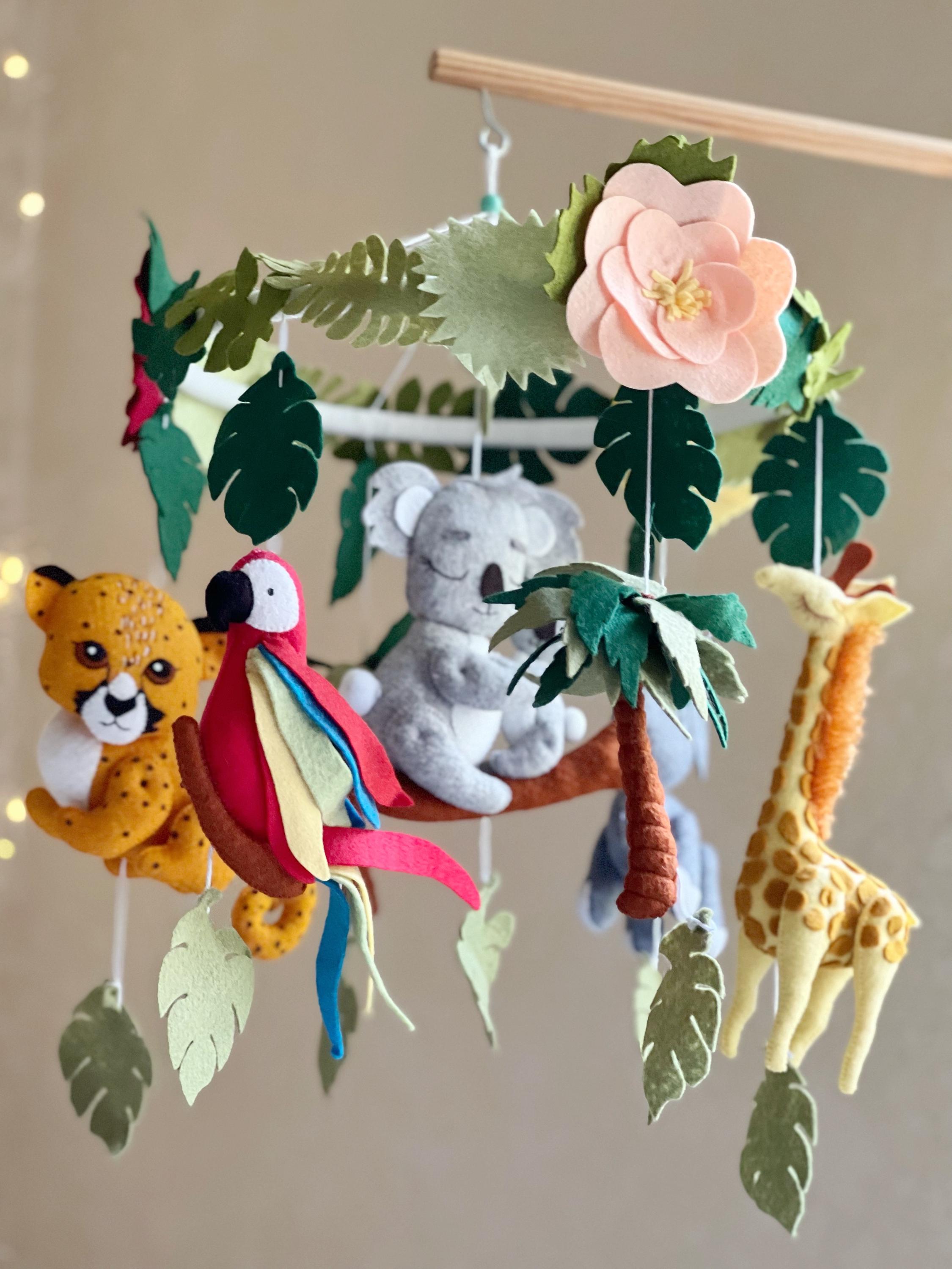 Baby Mobile Safari Animals Tropical Mobile Crib With Lion, Elephant ...