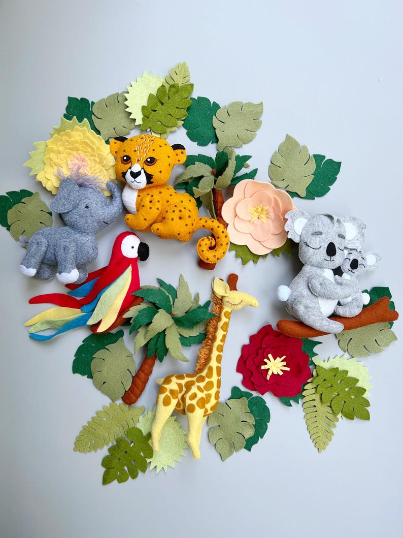 Baby Mobile Safari Animals Tropical Mobile Crib With Lion, Elephant ...