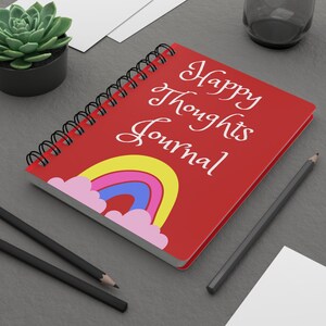 Happy Thoughts Rainbow Spiral Bound Journal - Etsy
