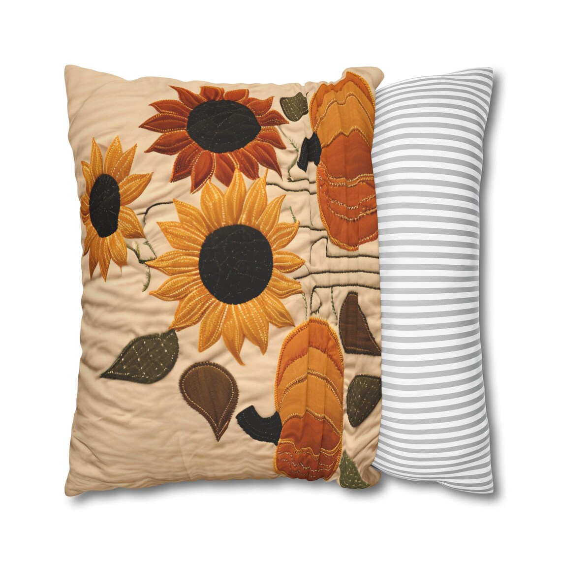 Sunflowers and Pumpkins Square Poly Canvas Pillowcase - Etsy