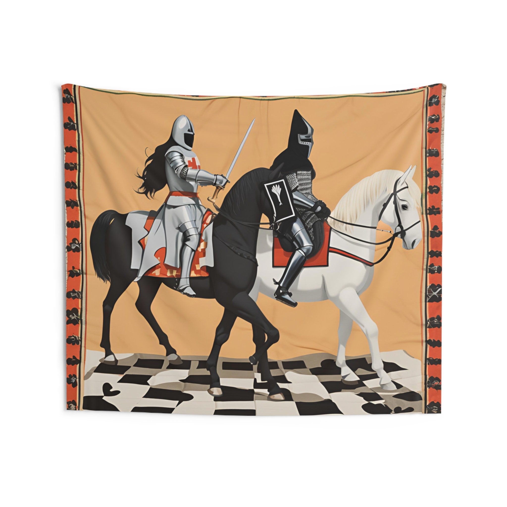 Medieval Knights on Horses Indoor Wall Tapestries - Etsy