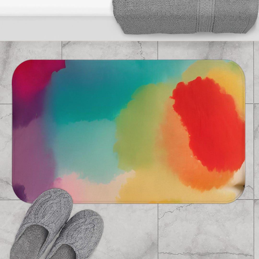 Vibrant Colorful Fun Bath Mat Decor - Etsy