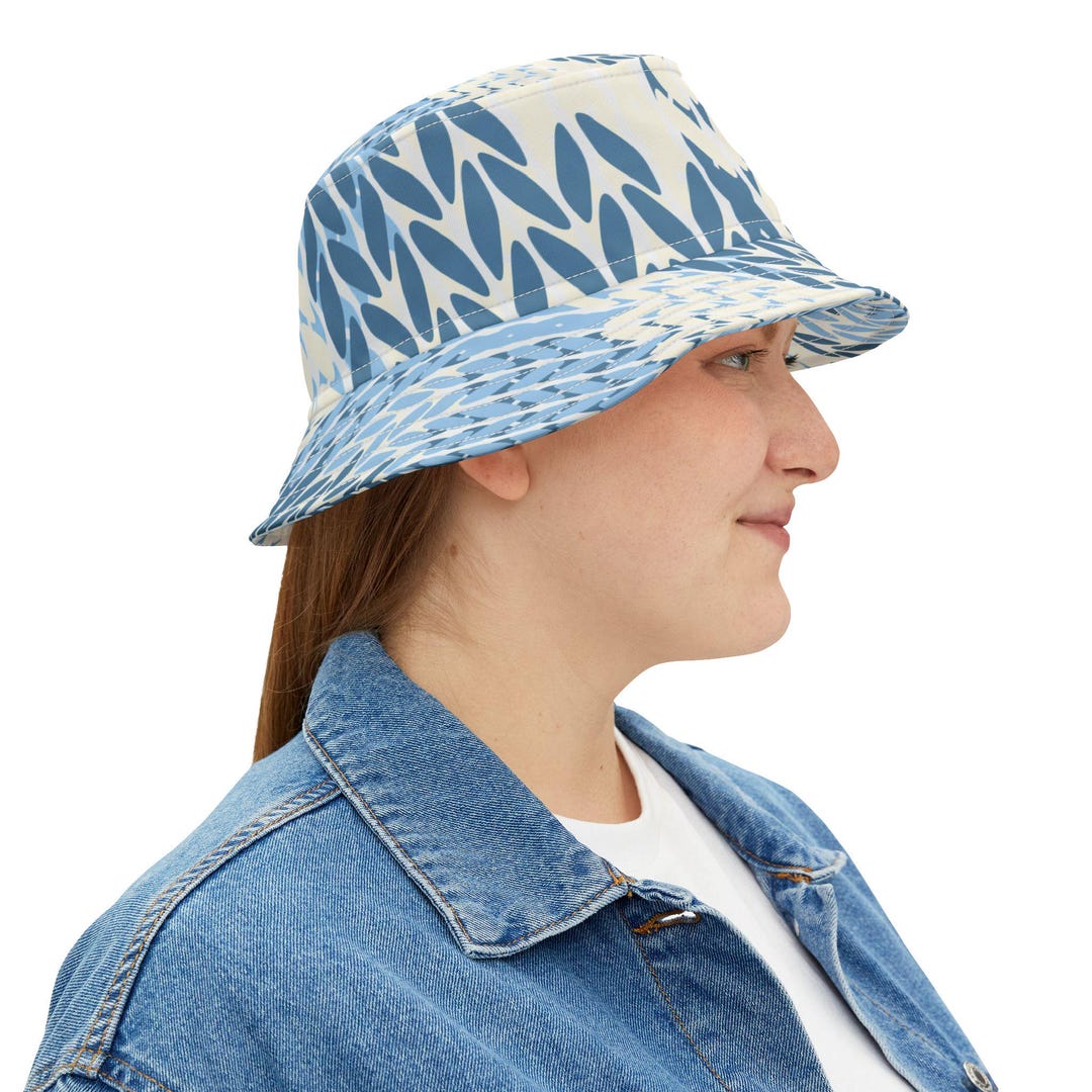 Blue Shapes Bucket Hat: Unisex Sun Hat - Etsy