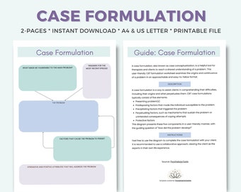 Case Formulation Template, Client Map Template, Client Notes, Therapy ...