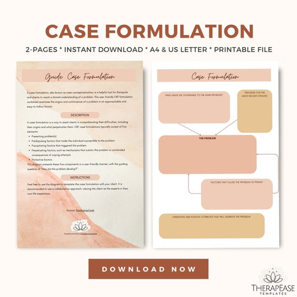 Therapy Case Study Template - Etsy Therapy Case Study Template - Etsy