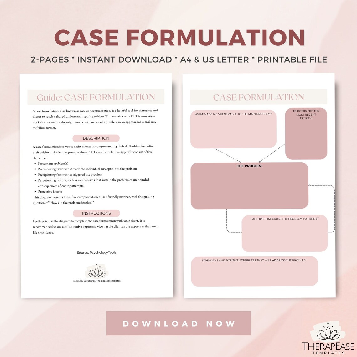 Case Formulation Template, Client Map Template, Client Notes, Therapy ...