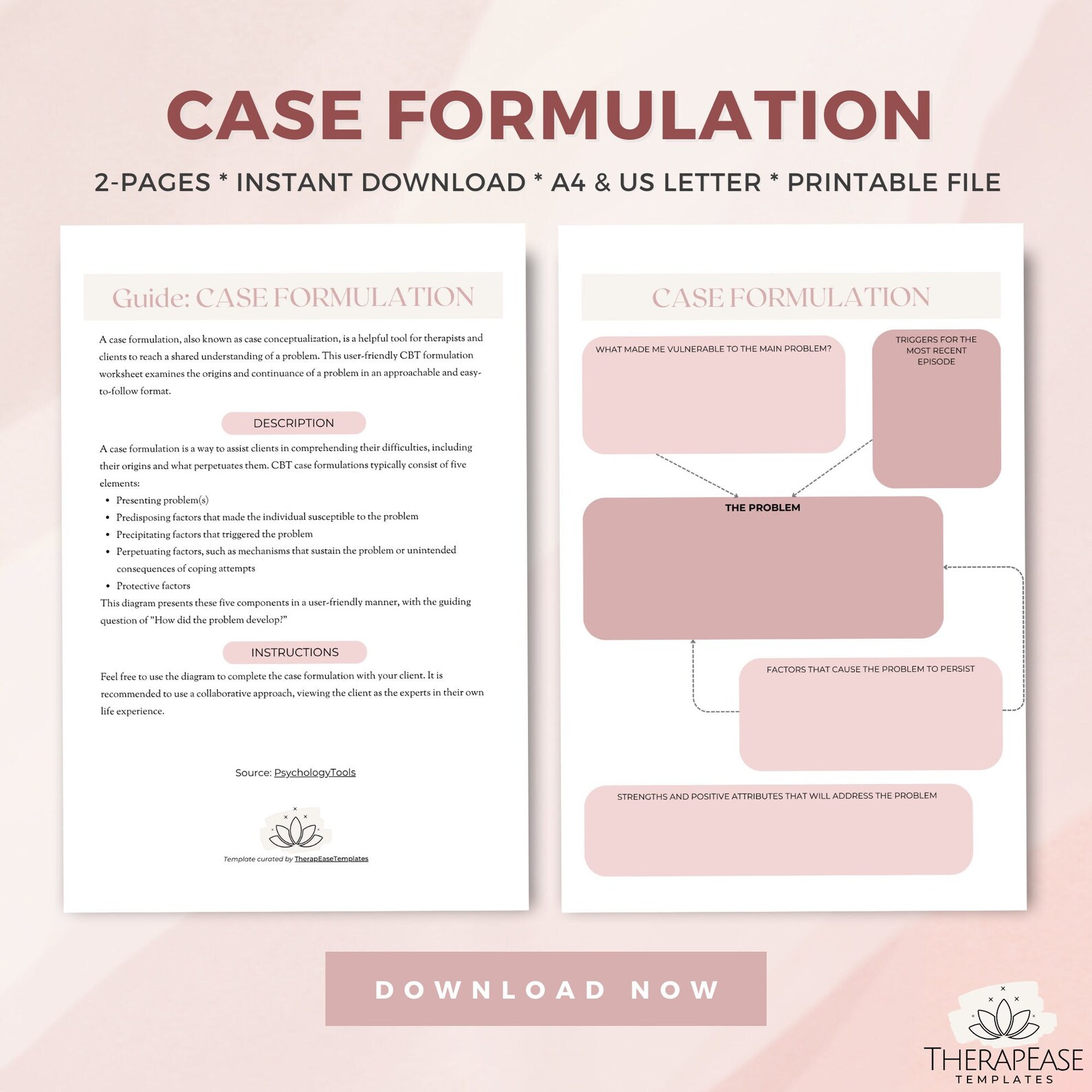 Case Formulation Template, Client Map Template, Client Notes, Therapy ...