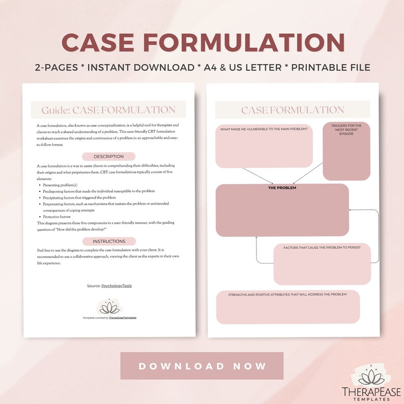 Case Formulation Template, Client Map Template, Client Notes, Therapy ...