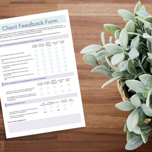 Client Feedback Form Template, Printable Forms for Therapists ...