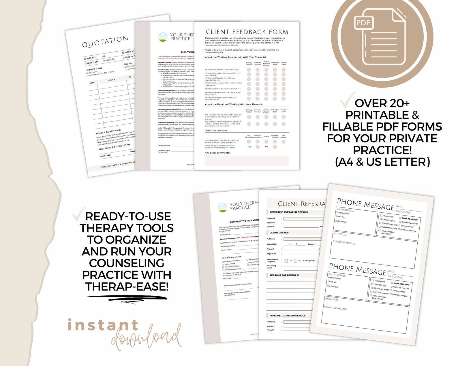 Counseling Forms & Paperwork Bundle, Therapist Paperwork Bundle, Forms ...