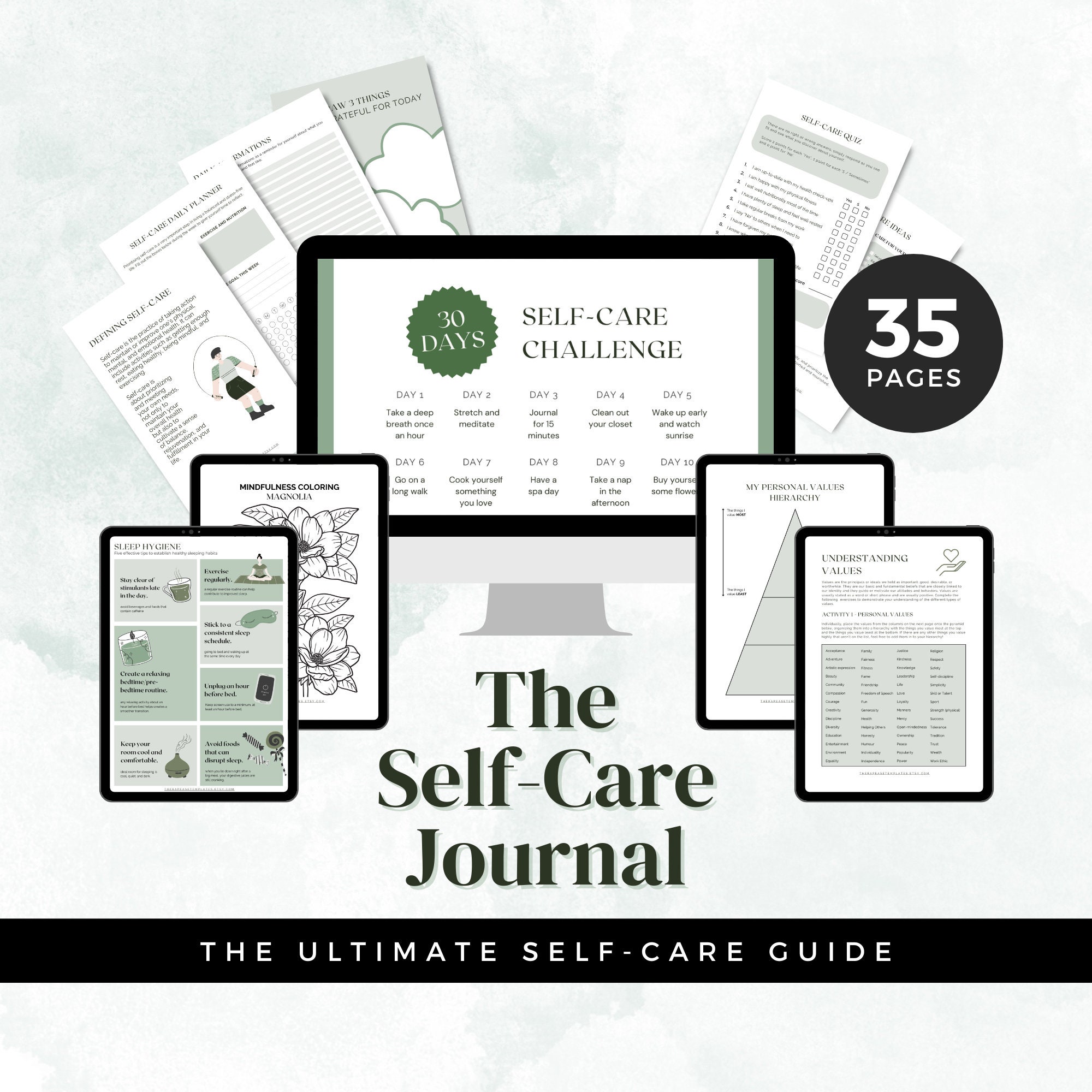 The Self-care Journal Self-care Digital Workbook Self-care - Etsy