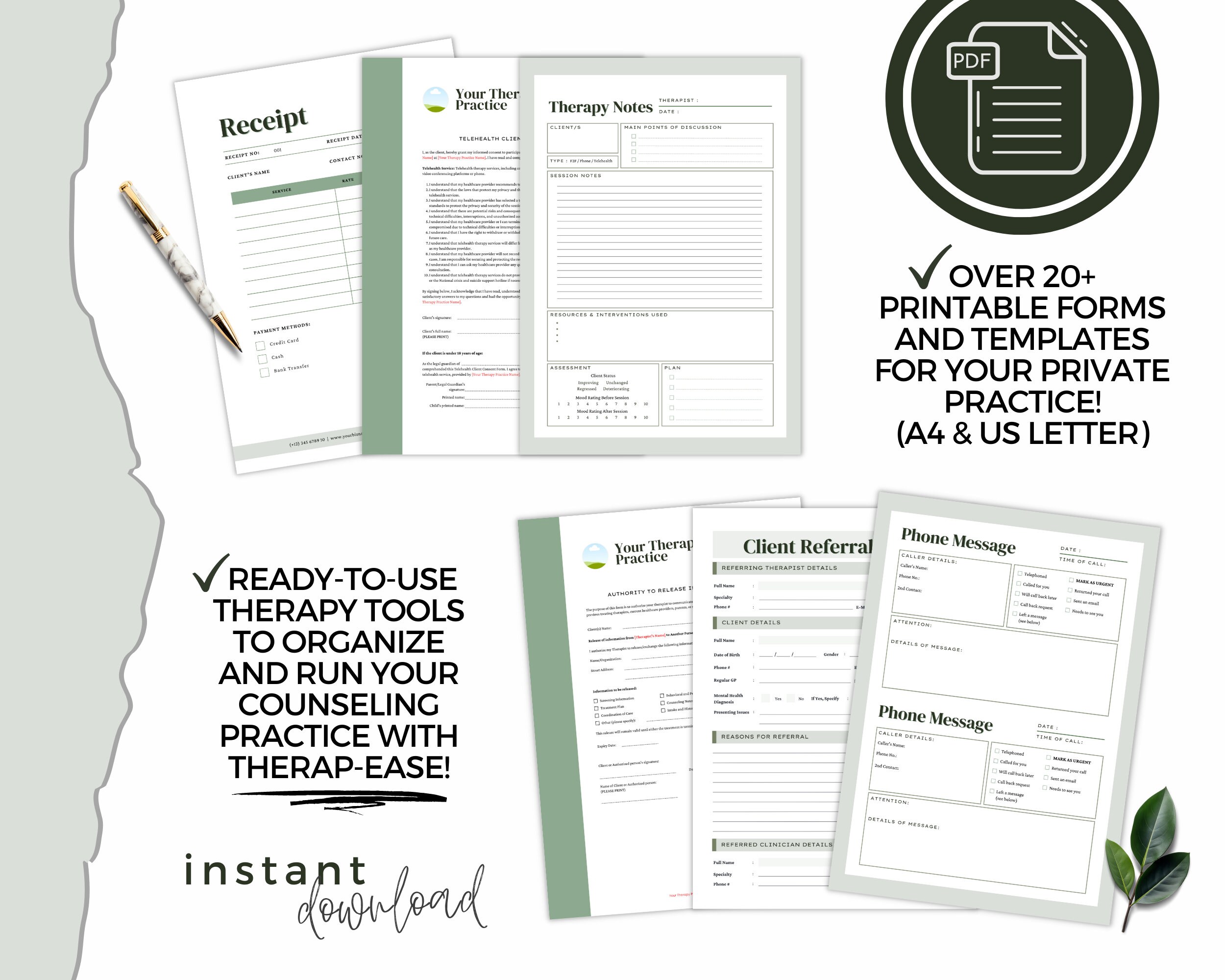 Counseling Forms & Paperwork Bundle, Therapist Paperwork Bundle, Forms ...