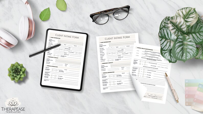 Client Intake Form Digital Template, Therapy Signup Form, Therapy ...