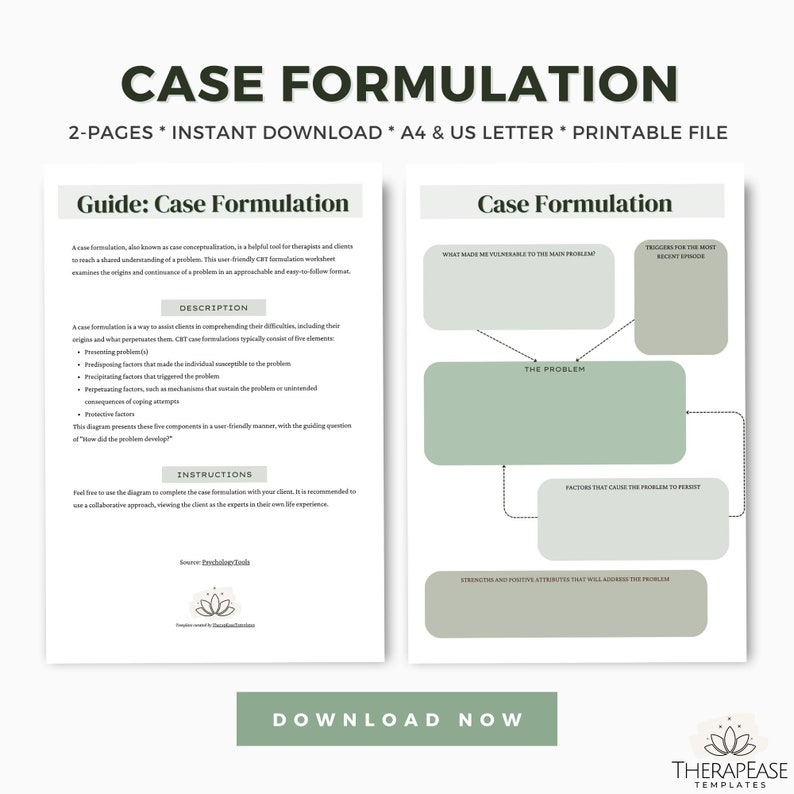 Case Formulation Template, Client Map Template, Client Notes, Therapy ...