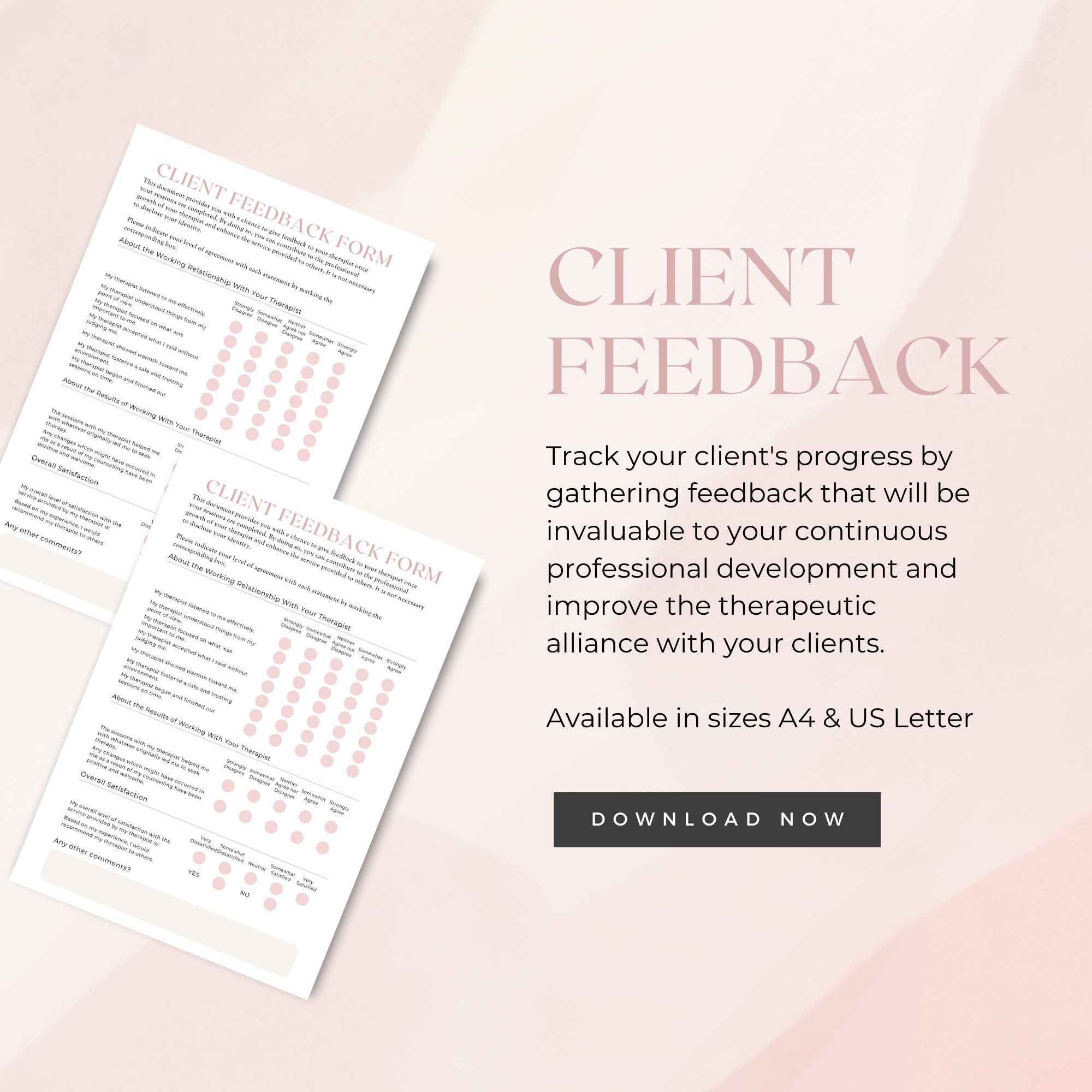 Client Feedback Form Template, Printable Forms for Therapists ...