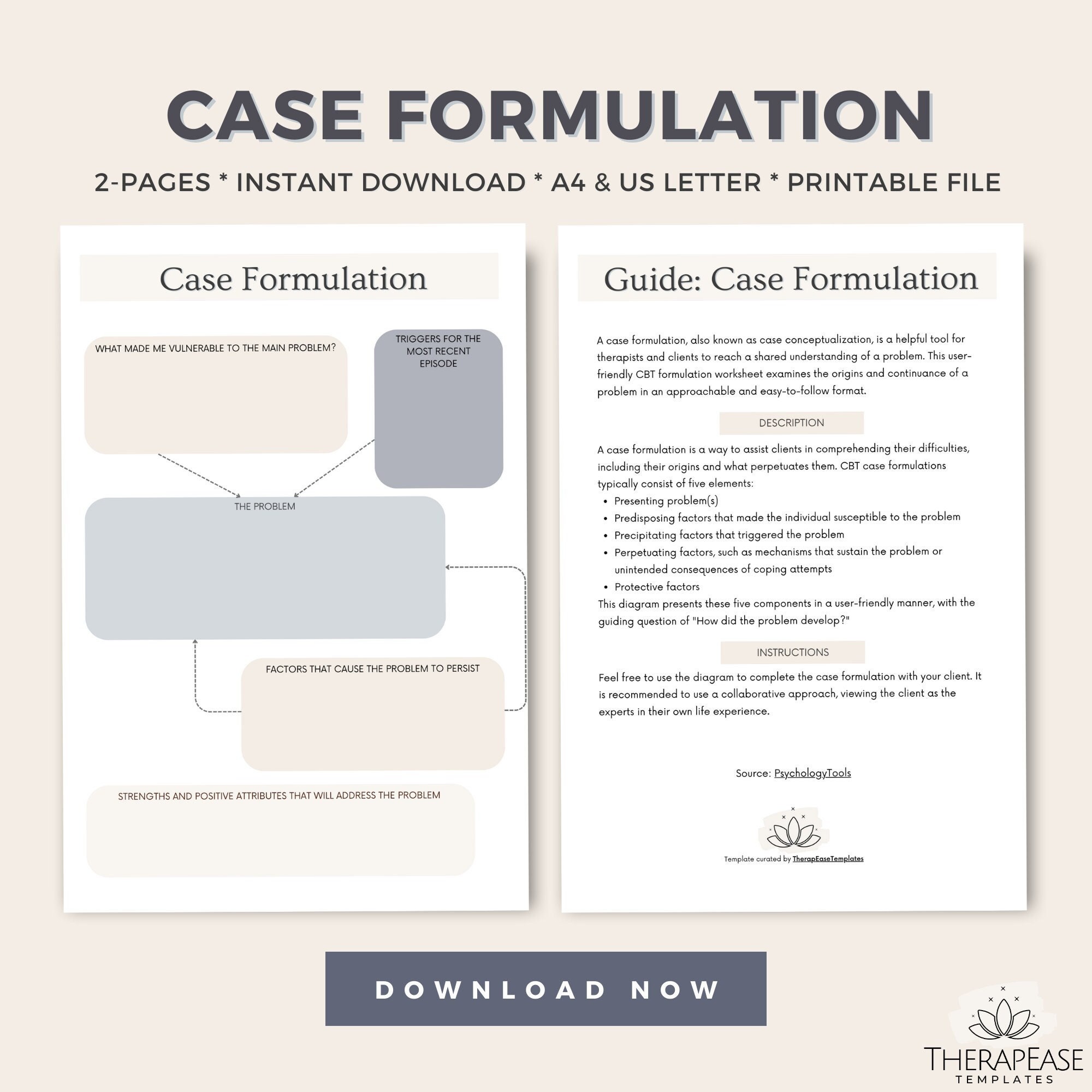 Case Formulation Template, Client Map Template, Client Notes, Therapy ...