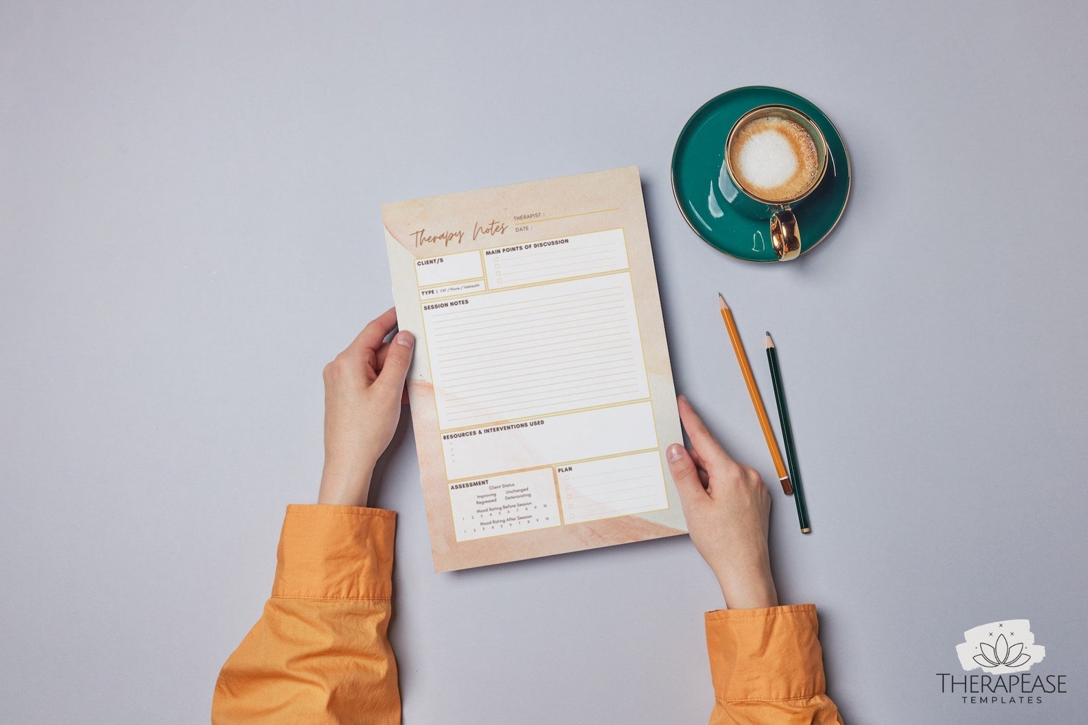 Therapist Session Notes Digital Template PDF, Printable Client Progress ...