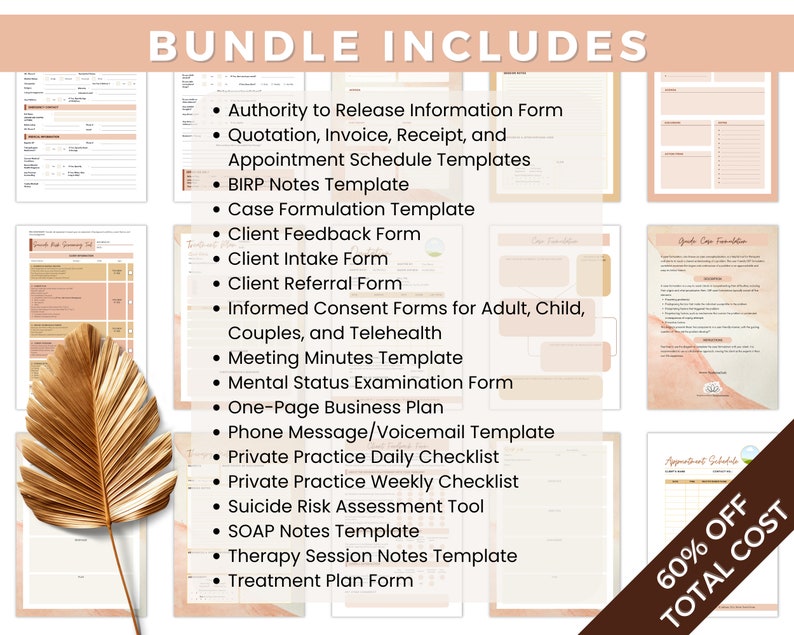 Counseling Forms & Paperwork Bundle, Therapist Paperwork Bundle, Forms ...