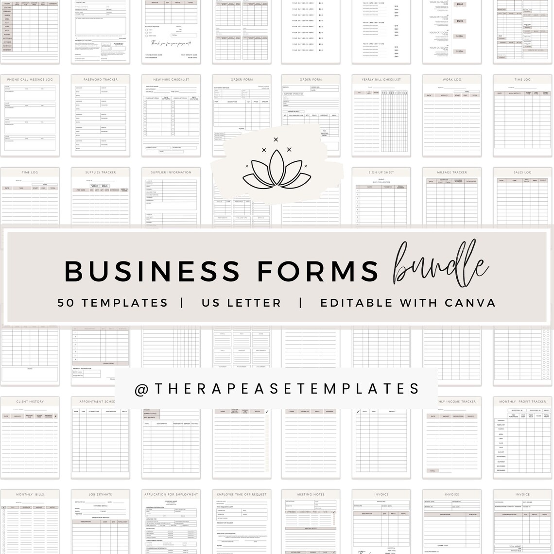 Business Forms Bundle, Small Business Owner, Private Practice Forms ...