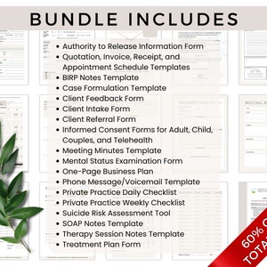 Counseling Forms & Paperwork Bundle, Therapist Paperwork Bundle, Forms ...