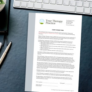 Client Consent Form Templates for Therapists, Informed Consent Form ...