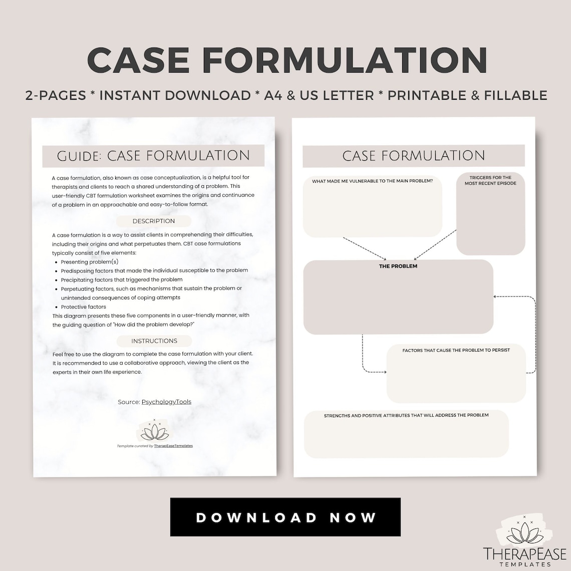 Case Formulation Template, Client Map Template, Client Notes, Therapy ...