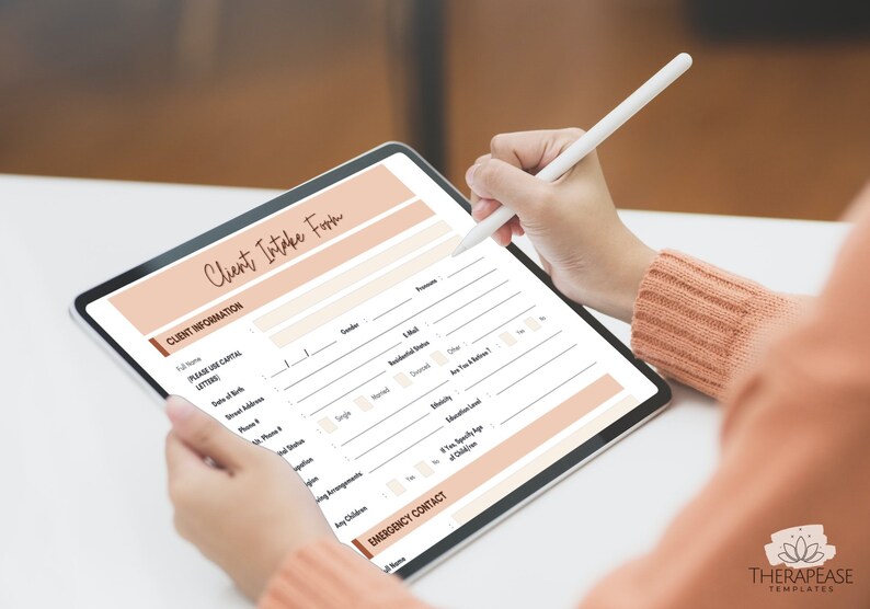 Client Intake Form Digital Template, Therapy Signup Form, Therapy ...