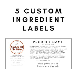 Custom Cottage Food/home Bakery Ingredient Label - Etsy