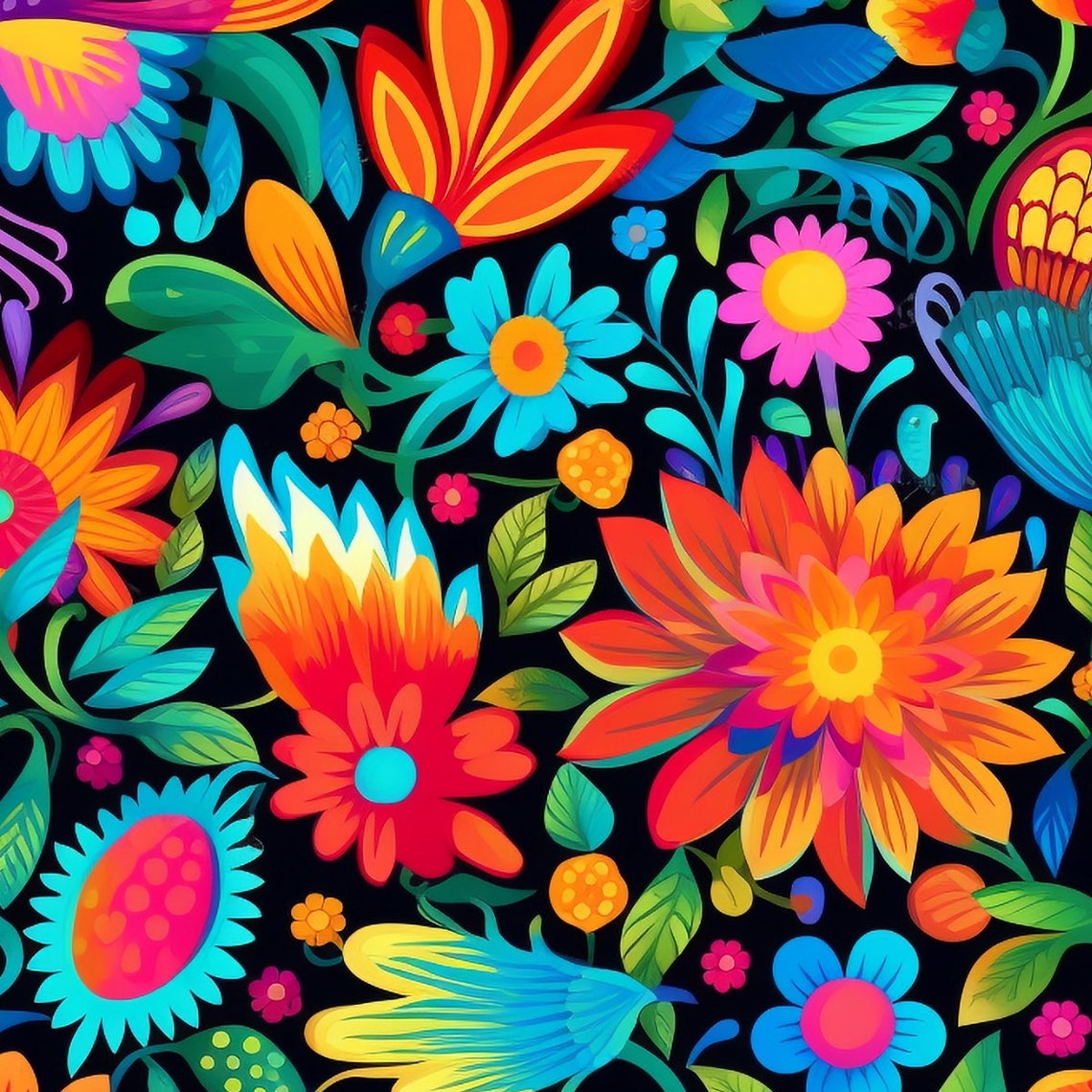 Mexican Floral Patterns 12 PNG Bundle Seamless Pattern - Etsy