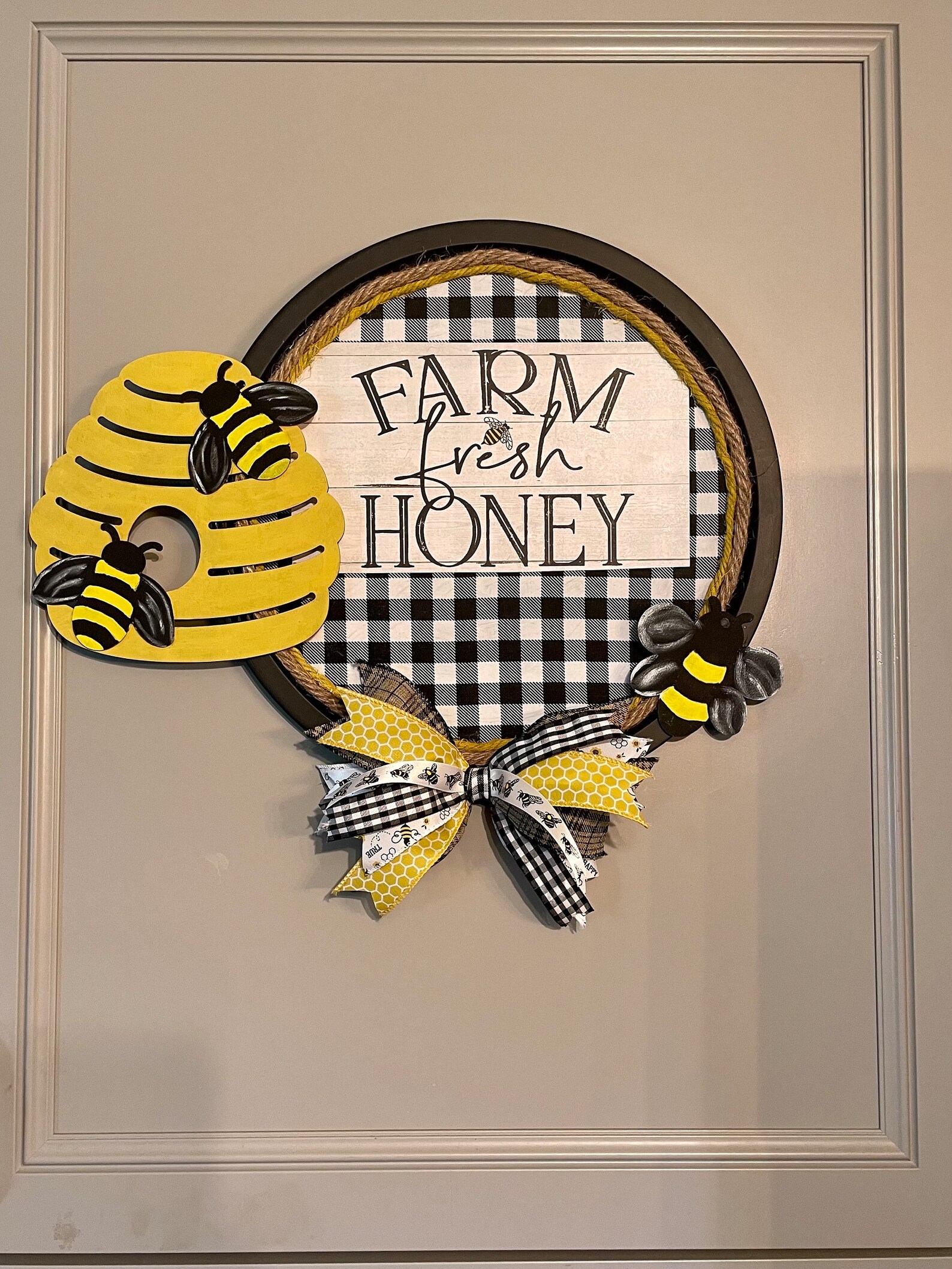 Farm Fresh Honey Wreath Wall Hanging Sign Door Hanging - Etsy
