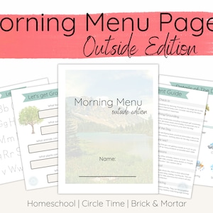 Outdoor Morning Menu Pages, Homeschool Morning Menu, Circle Time ...