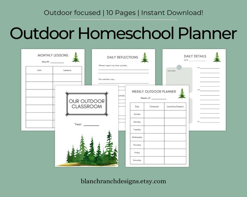 Outdoor Homeschool Planner, Homeschool Planner - Etsy