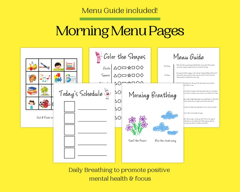 Coloring Morning Menu, Homeschool Morning Menu, Preschool Morning Menu ...