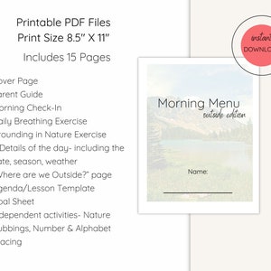 Outdoor Morning Menu Pages, Homeschool Morning Menu, Circle Time ...