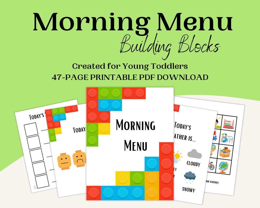 Building Blocks Toddler Morning Menu: Homeschool Circle Time (PDF ...