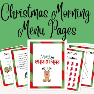 Christmas Morning Menu Pages, Holiday Morning Menu - Etsy