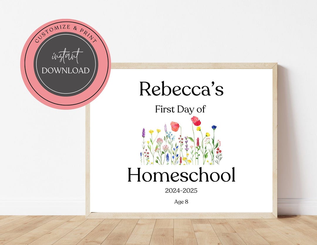 First Day of Homeschool, First Day of Homeschool Sign - Etsy