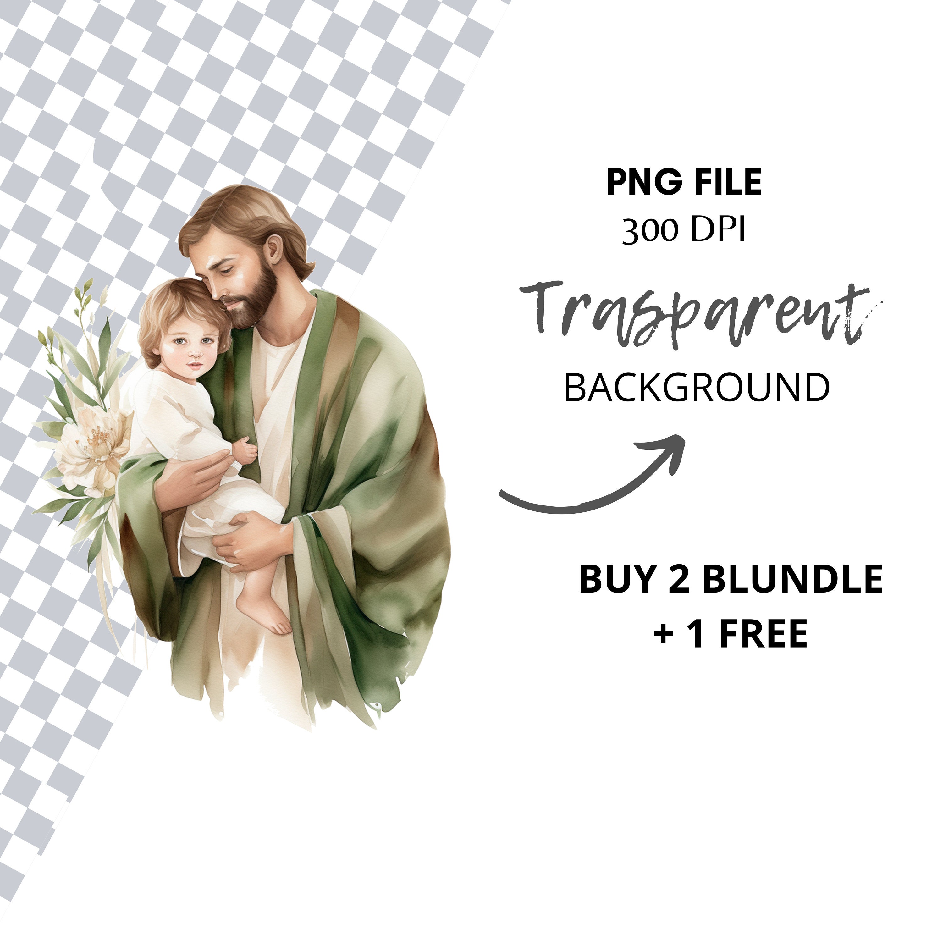 Saint Joseph Clipart Bundle 15 High Quality PNG, Saint Joseph With ...