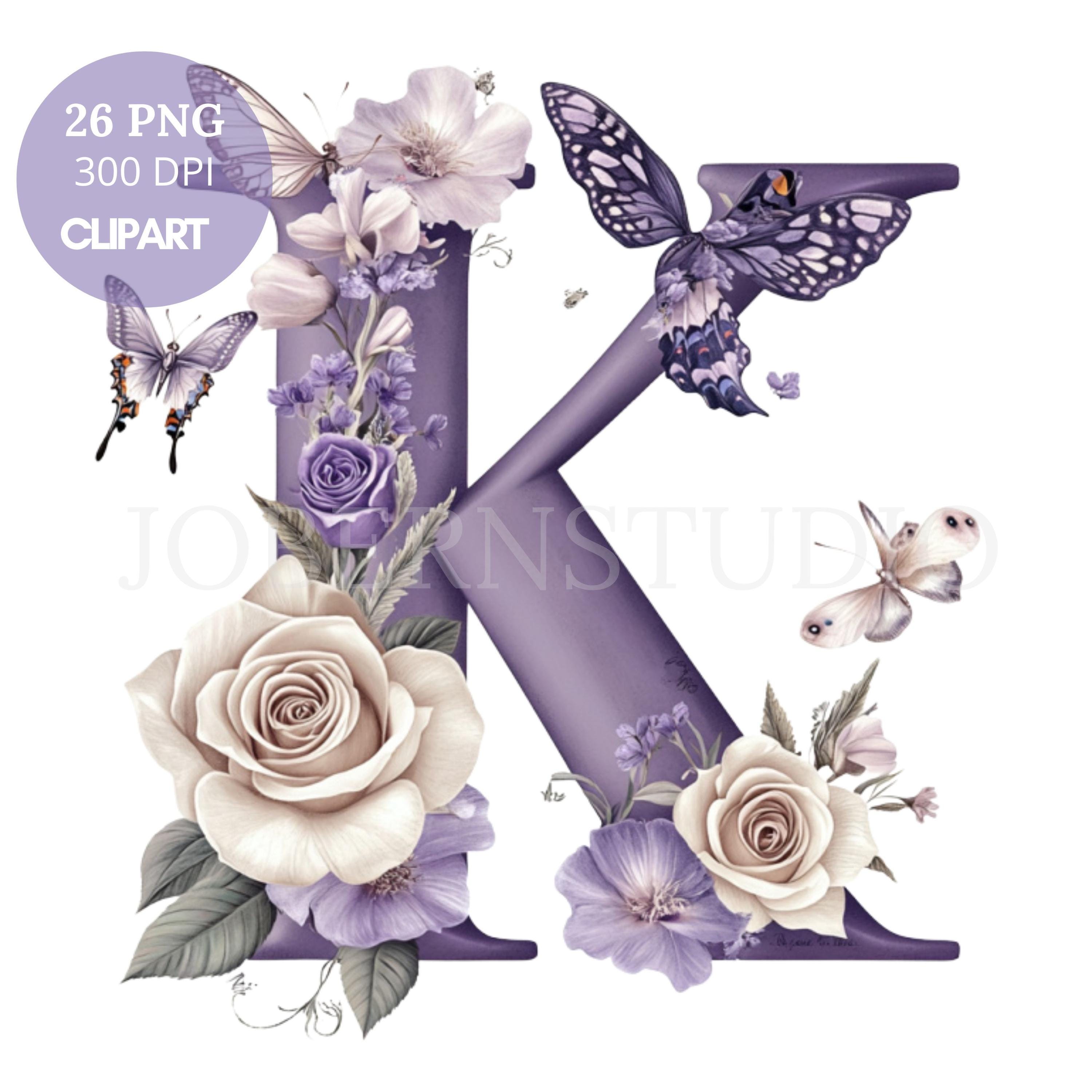 Floral Alphabet Letter A-Z Clipart Bundle 26 High Quality Png ...