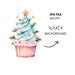 Christmas Tree Cupcake Clipart,bundle 15 High Quality Png,watercolor ...