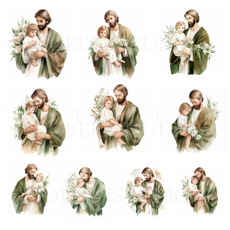 Saint Joseph Clipart Bundle 15 High Quality PNG, Saint Joseph With ...