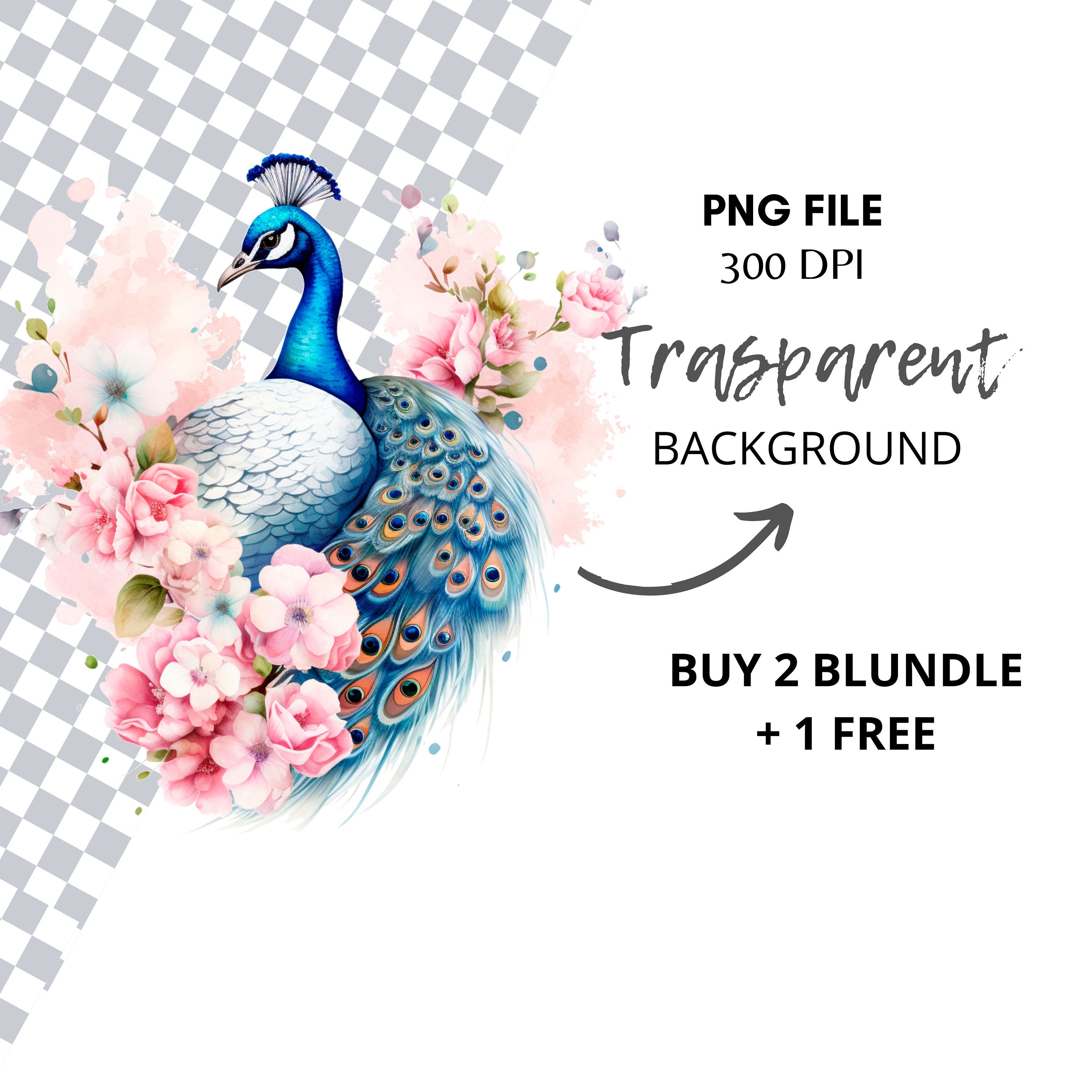Peacock Flower Clipart PNG Bundle 10 High Quality ,pink Animal ...